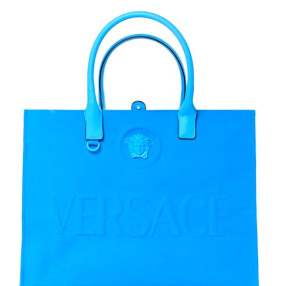 Versace | Bags | Versace Logo Canvas Tote | Poshmark